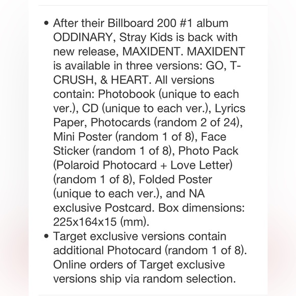 stray kids | Other | Stray Kids Nwt Maxident Cd Target Exclusive Poster ...